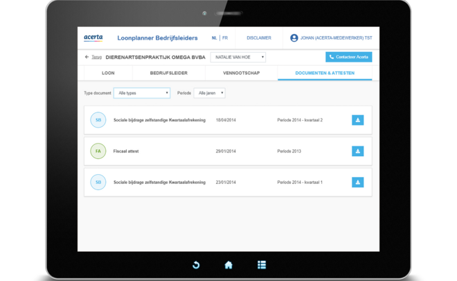 MyAcerta pour indépendants - Acerta
